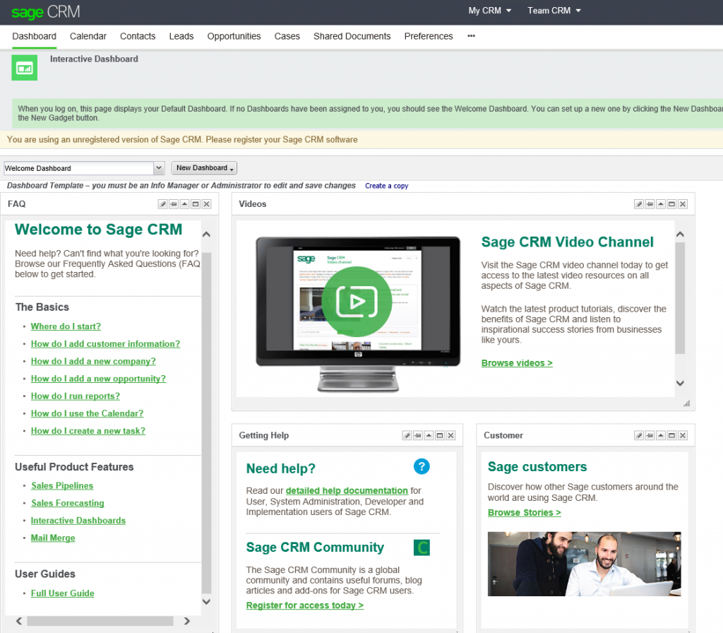 Sage CRM: Introduction to Dashboards | Front Line Systems